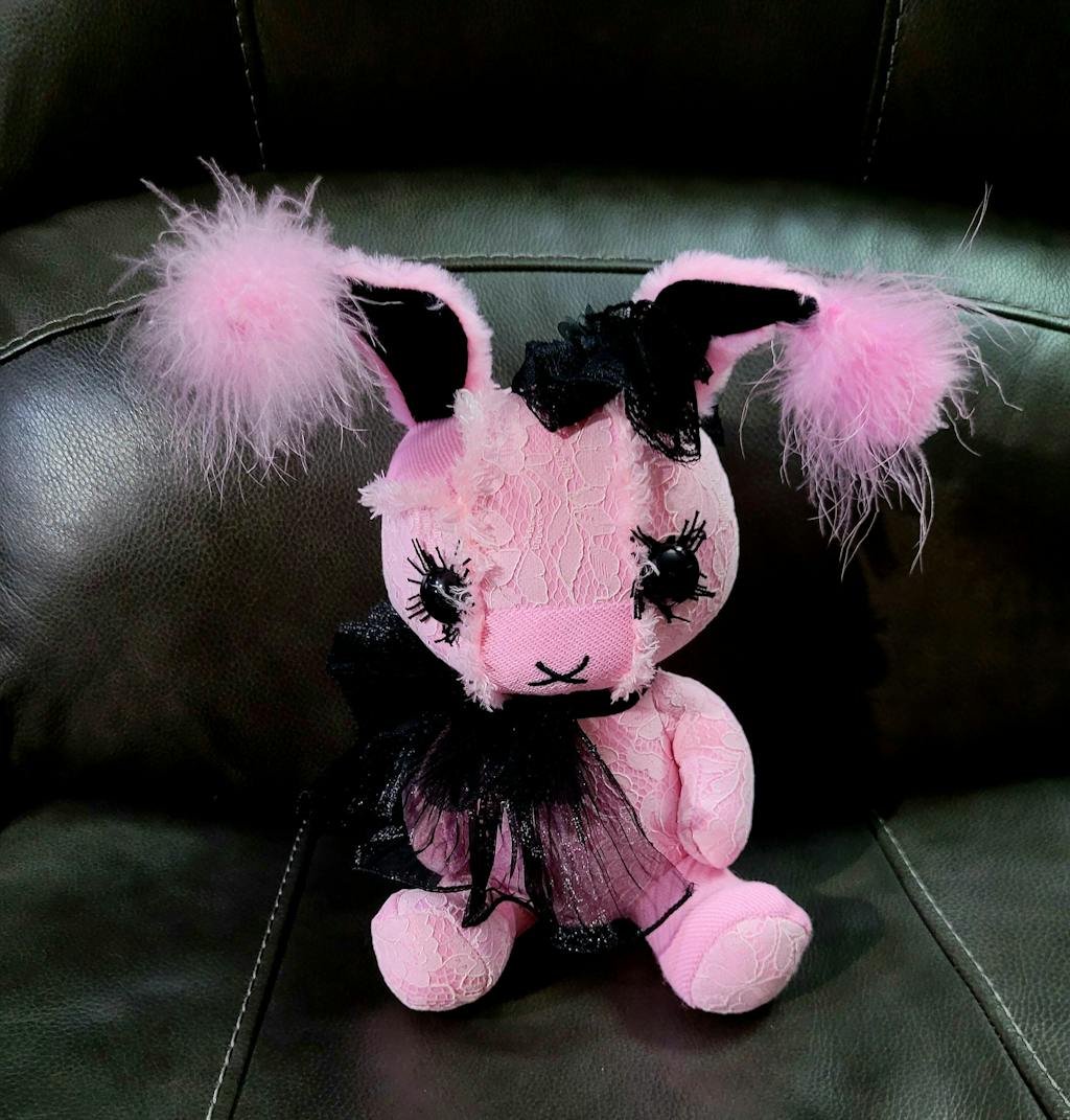 Pink Emo Bunny Stuffed Animal – PlushThis| Plushies & Stuffed Animals