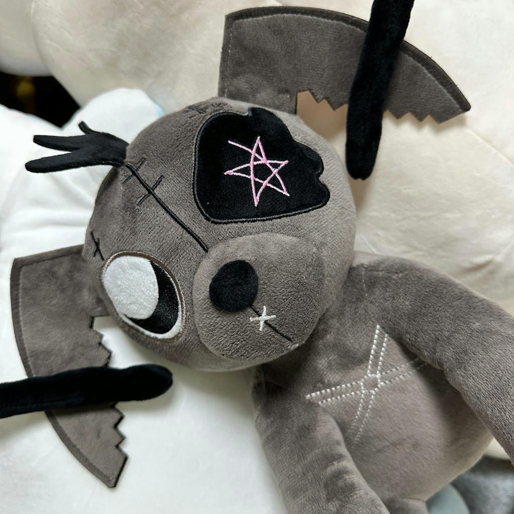 Cool Punk Grey Bunny Stuffed Animal - PlushThis| Plushies & Stuffed Animals