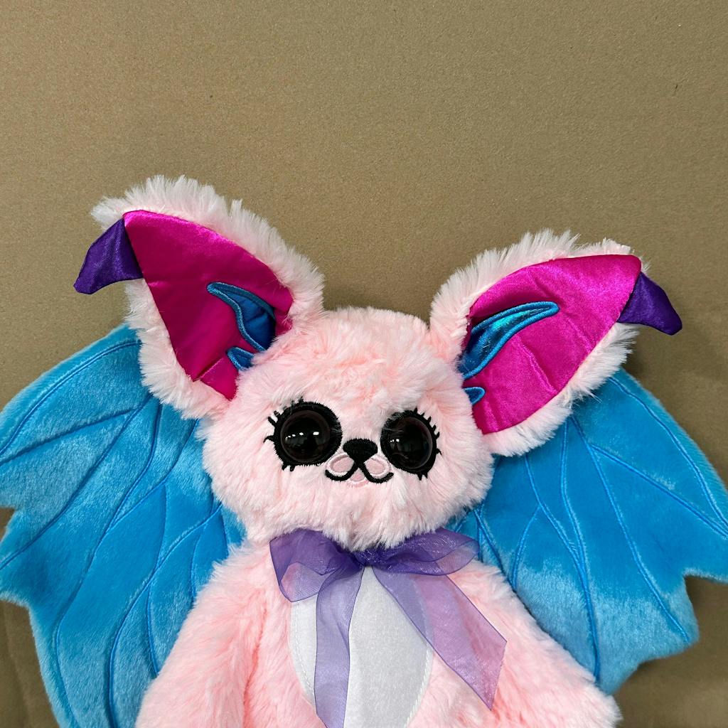 Cute pink fluffy bat stuffed animal – PlushThis| Plushies & Stuffed Animals