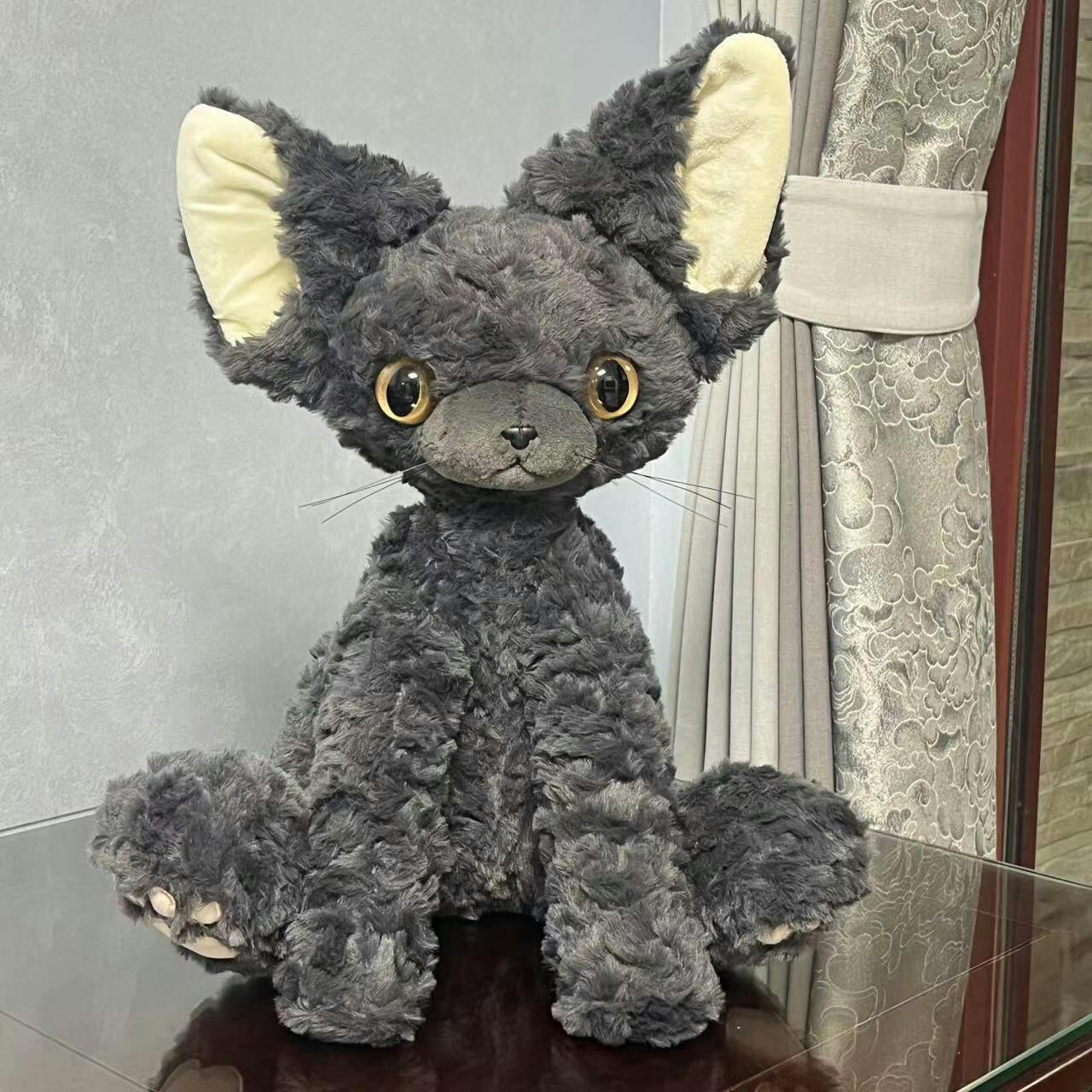 Cute Black Devon Rex Cat Plush - PlushThis| Plushies & Stuffed Animals