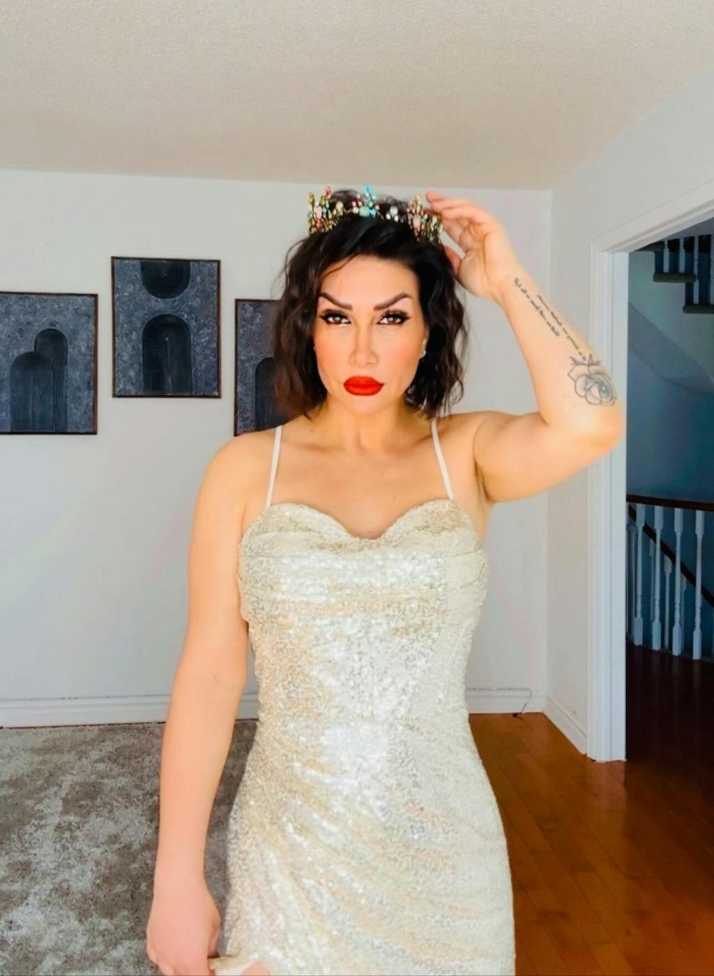 Maria Spaghetti Straps Trumpet Sequin Prom Dresses