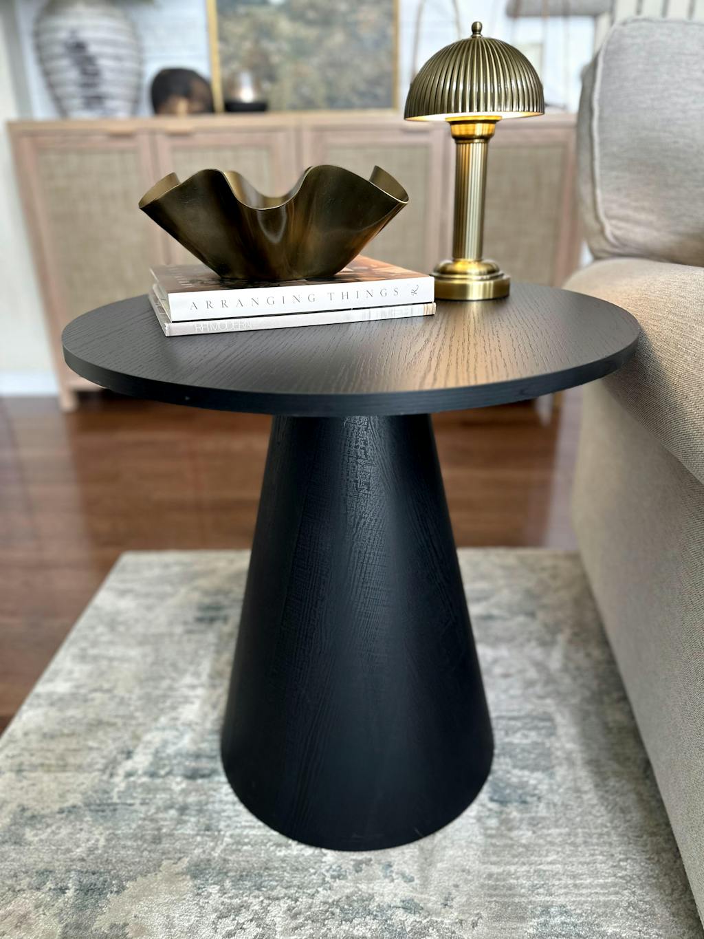 Dwen 24 Modern Black Round Side Table