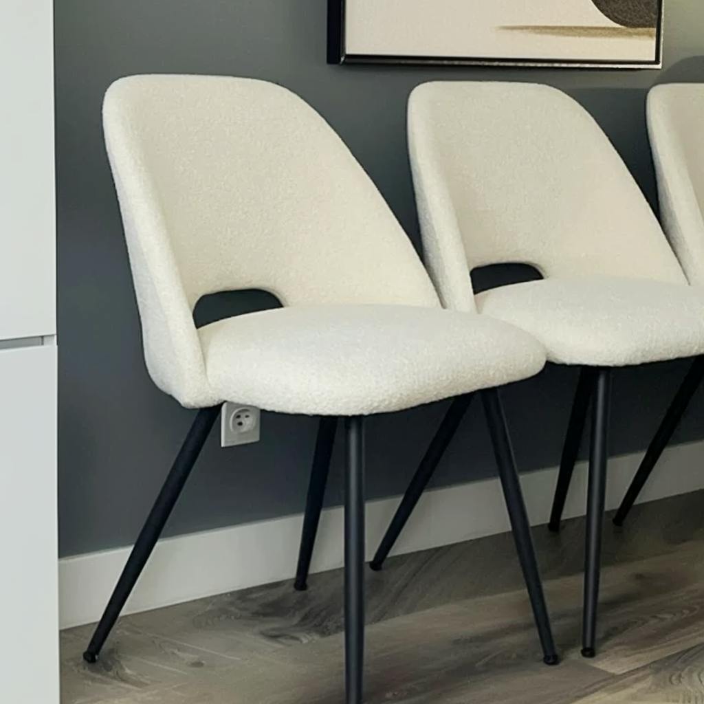 Edwin Upholstered Dining Chair Set of 4(Beige/Black/Gray)