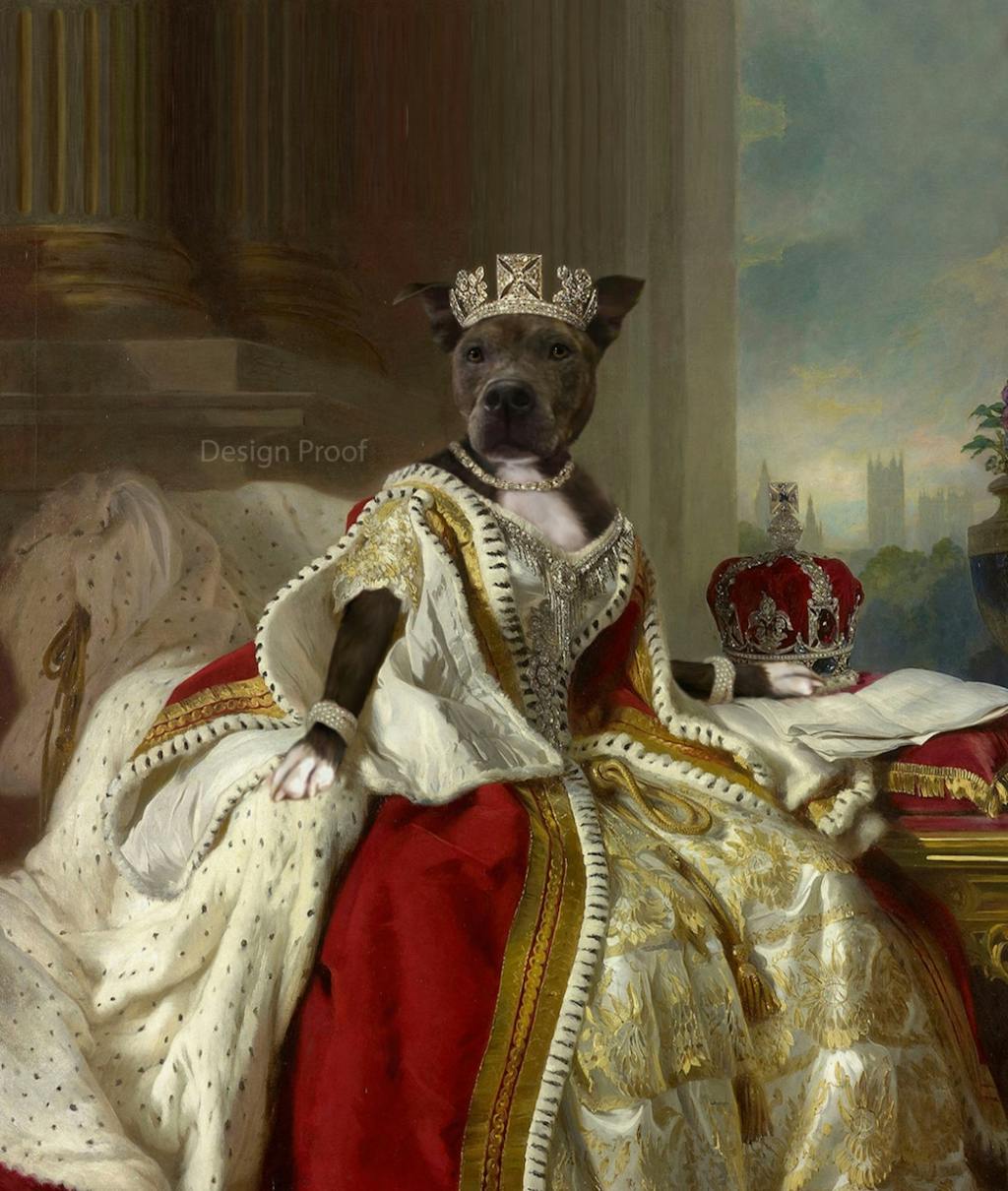 Queen Victoria female pet portrait – PopArtYouShop