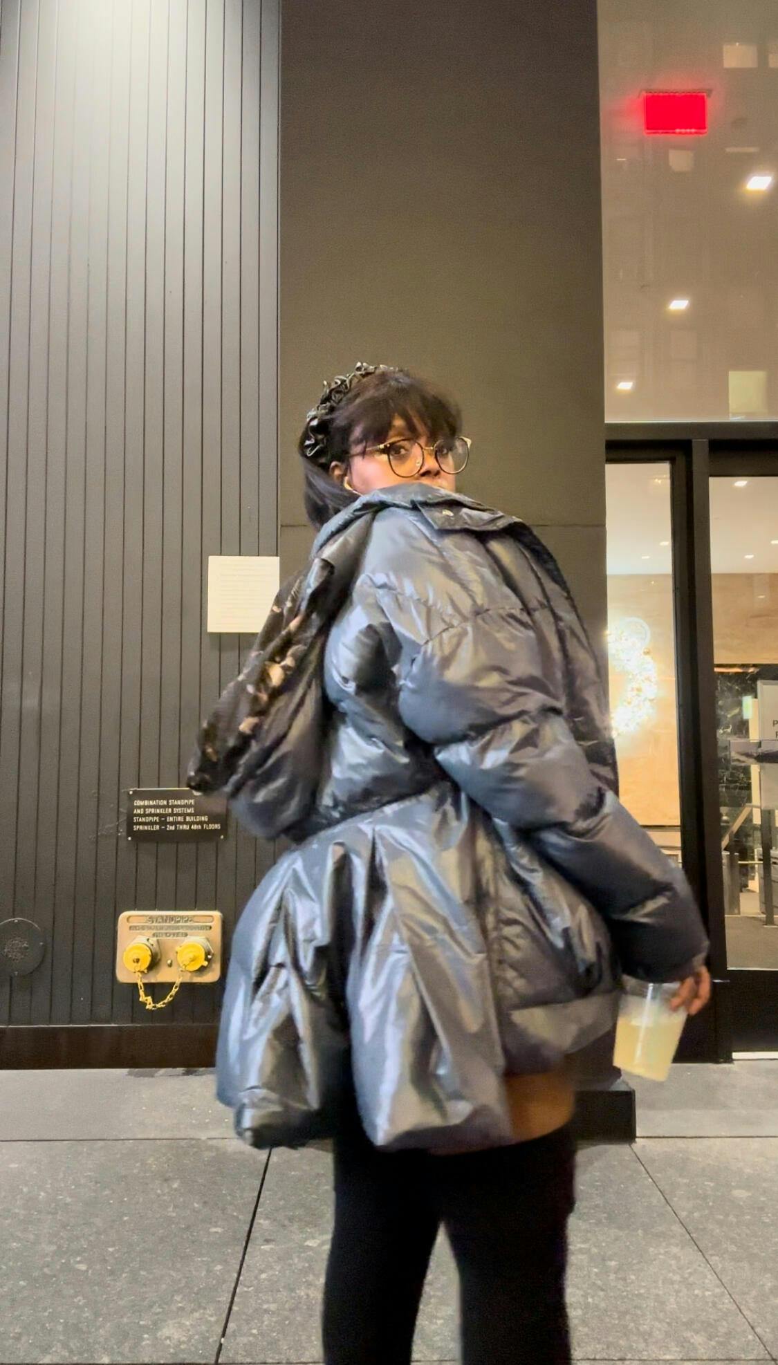 Pearl Peplum Puffer Jacket - Black – POPFLEX®