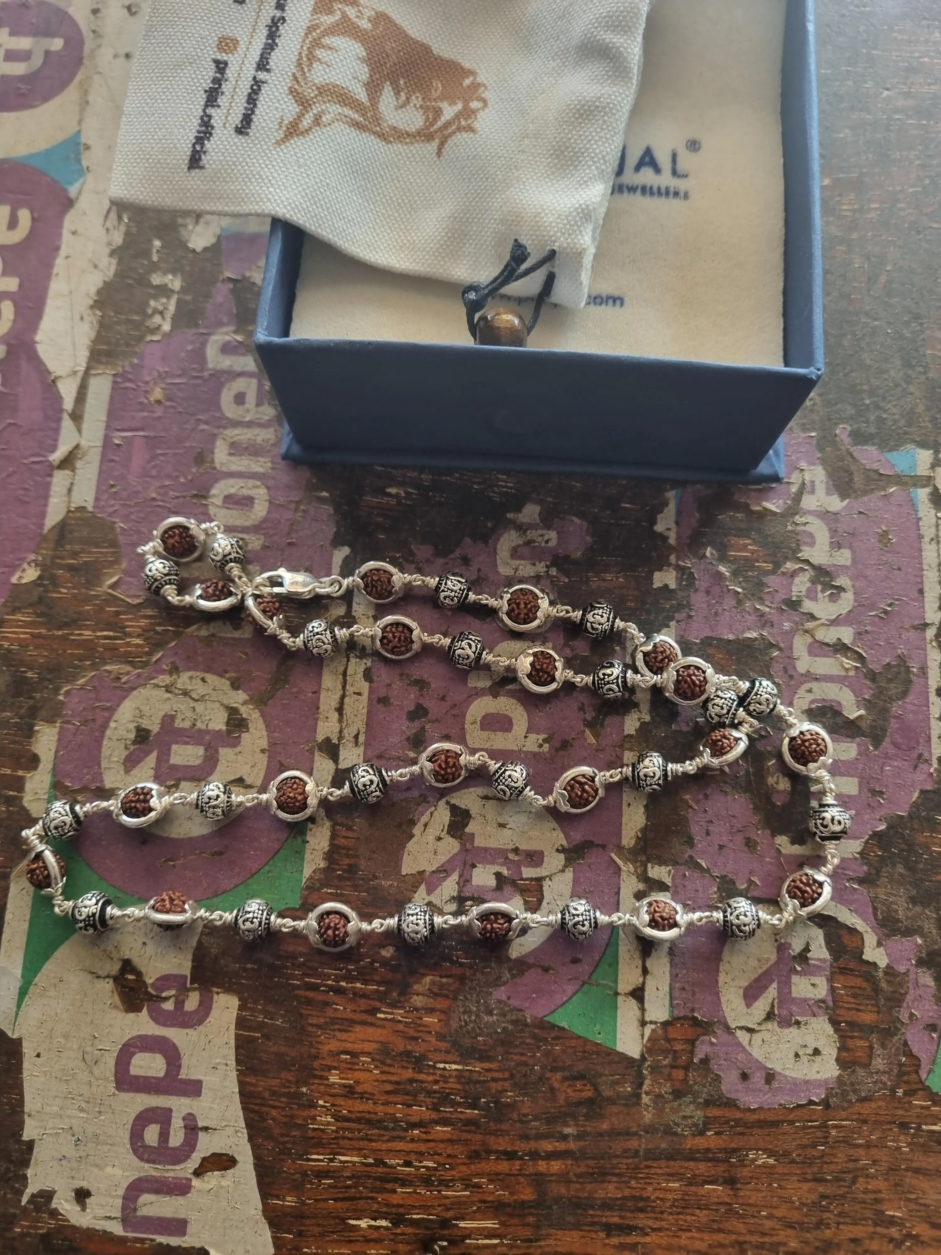 Rudraksha Capping Silver Mala (Om Beads) – Prinjal Enterprise