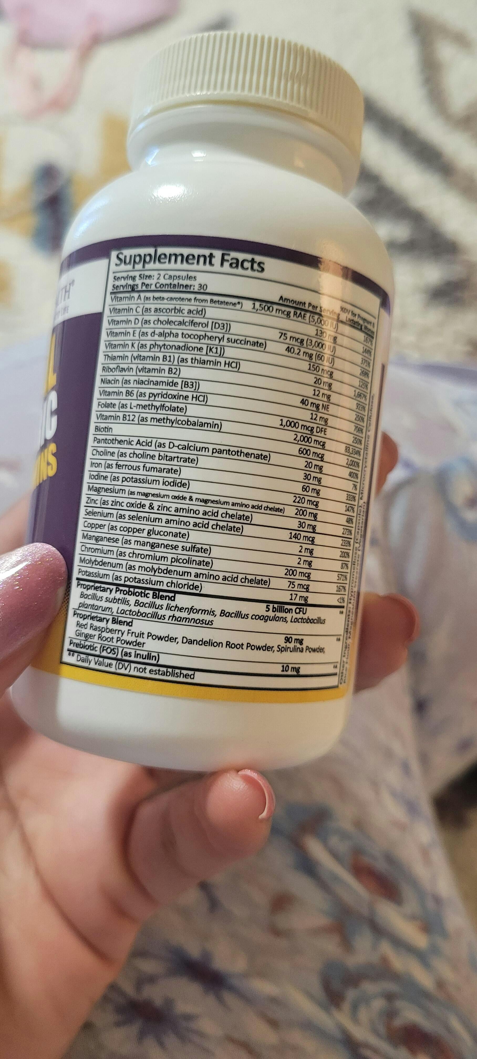 Prenatal Multivitamin | Capsule | 60 Count