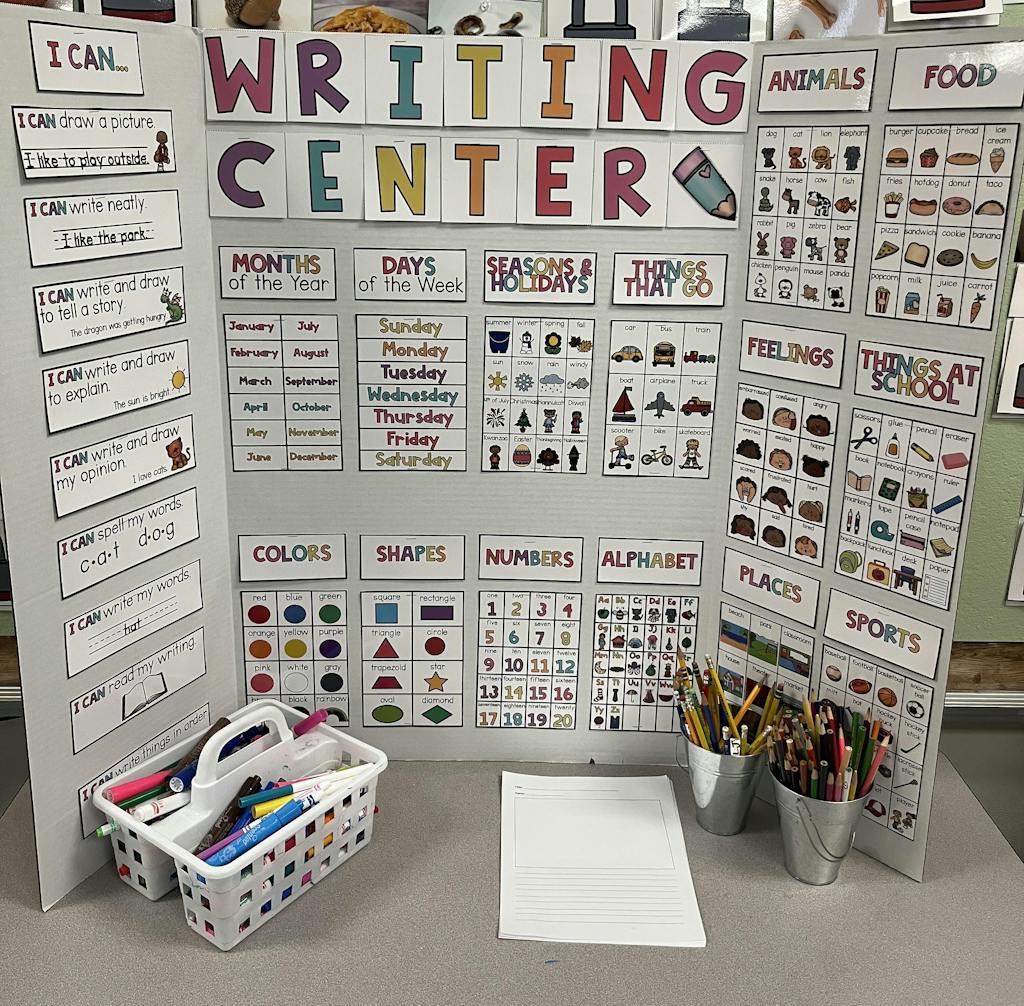 Writing Center for Kindergarten, First, and Second Grade Classrooms