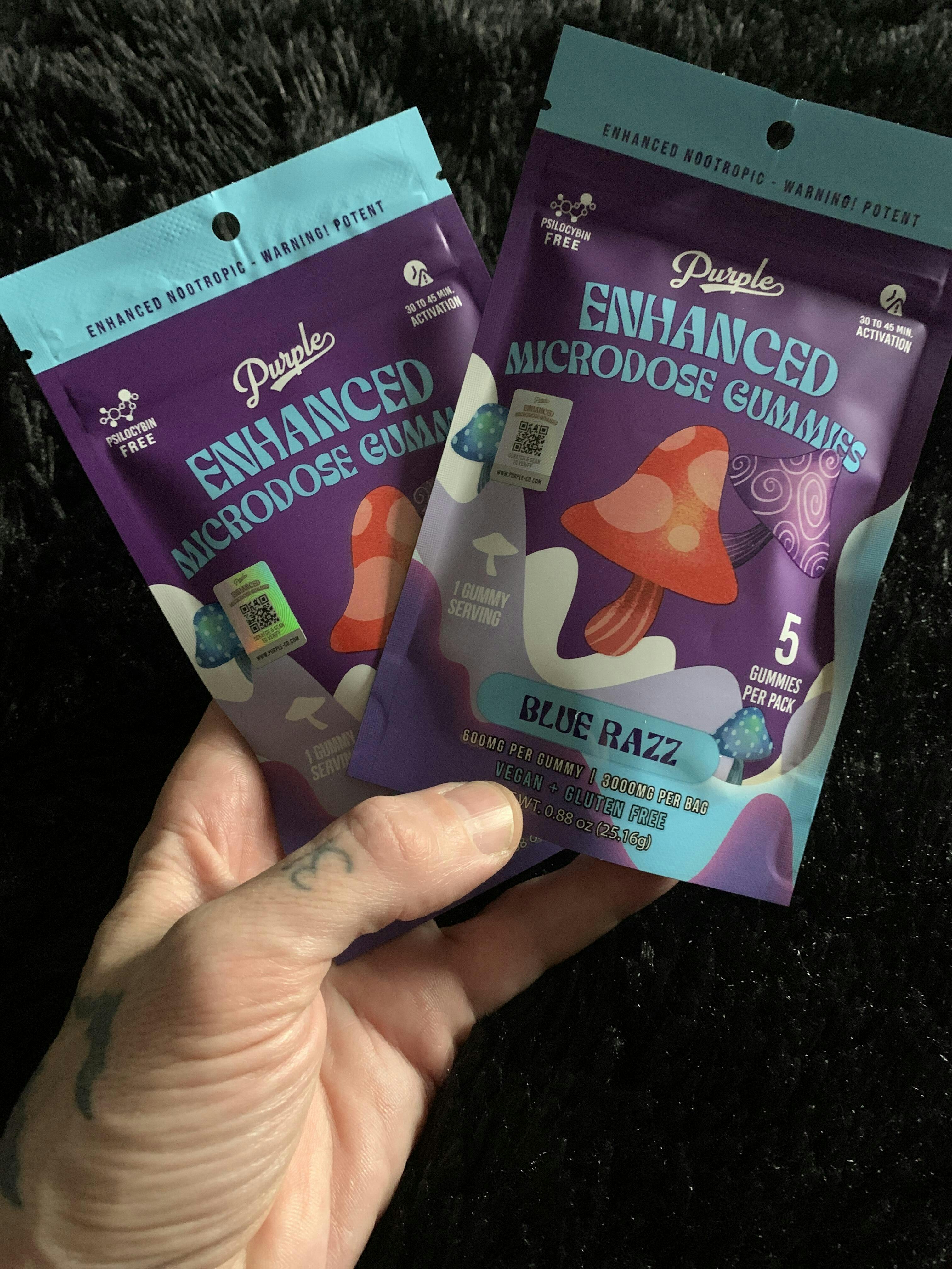 Purple Mushroom Enhanced Microdose Gummies | Blue Razz – Purple Organics