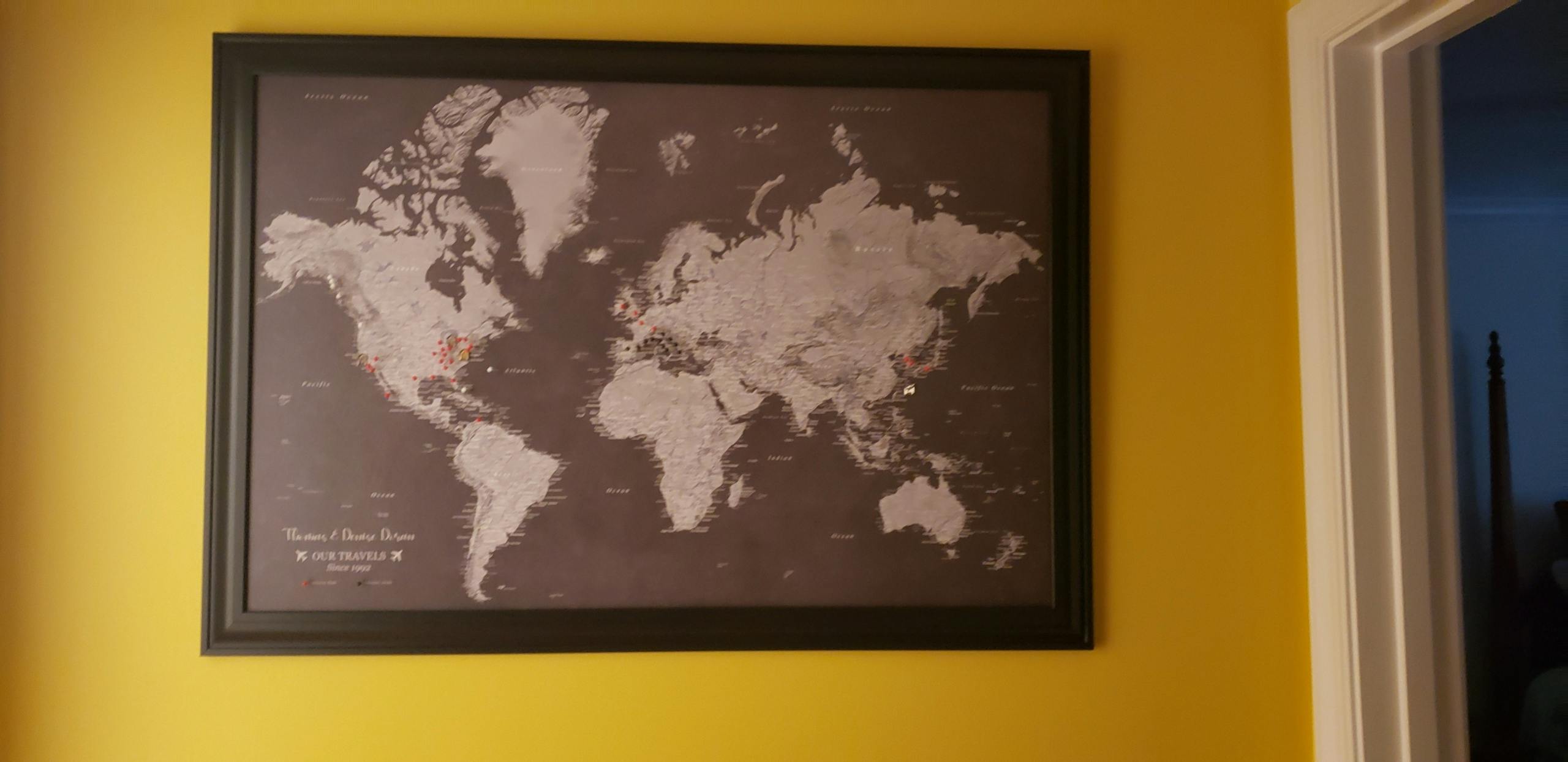 Tapis Salon Splosh Travel Map - World Map - Large - Black Office Decor
