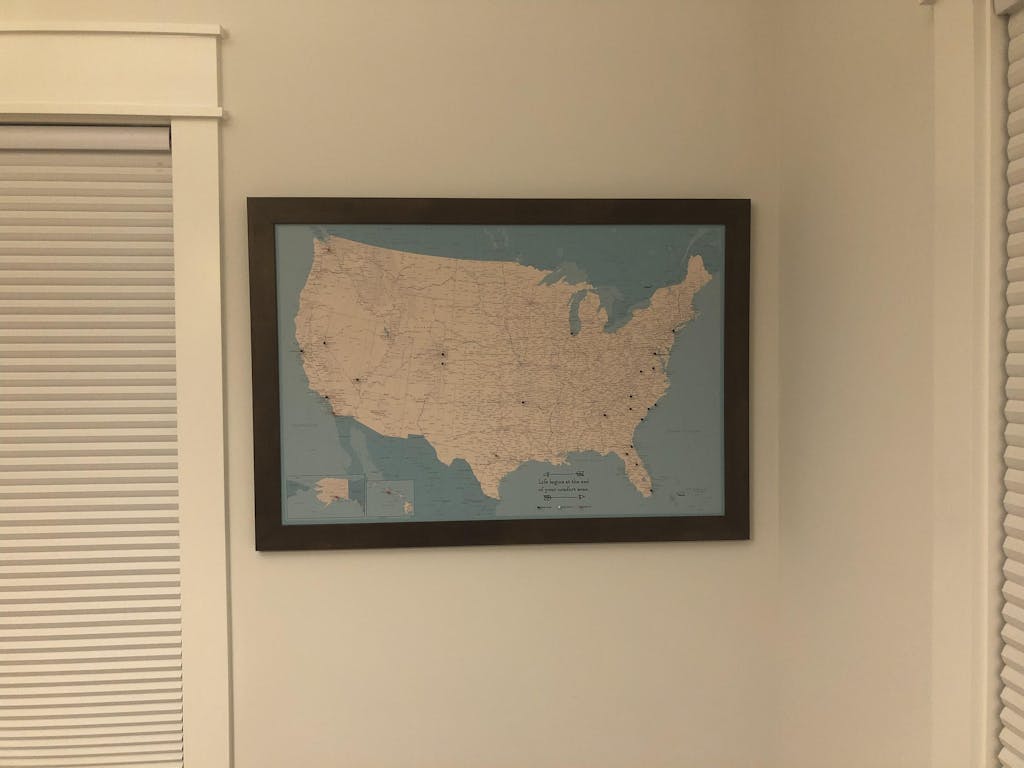 Teal Dream United States Map | Canvas Map with Pins – Push Pin Travel Maps