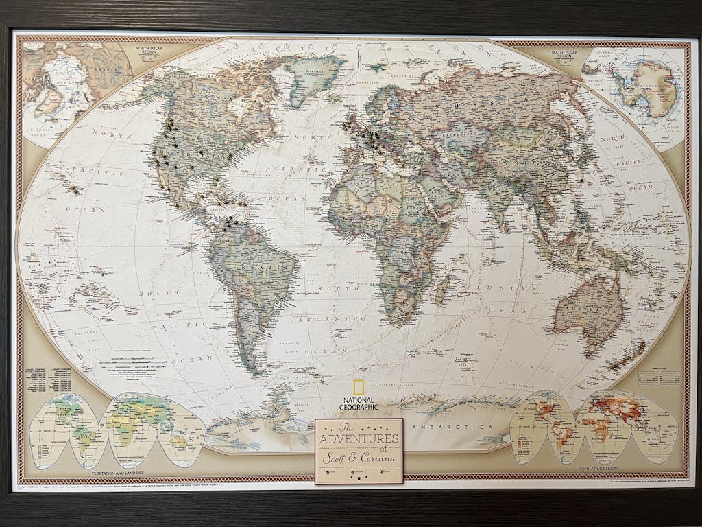 Canvas National Geographic Executive World Map - Push Pin Travel Maps