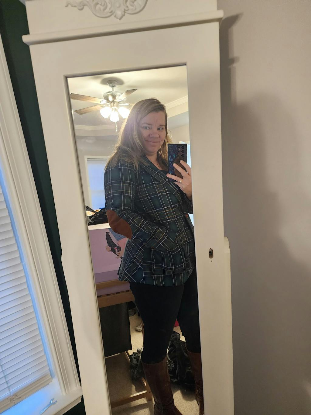 The "Old Girl" Green Plaid Equestrian Women's Blazer Suit Jacket – PWR WMN