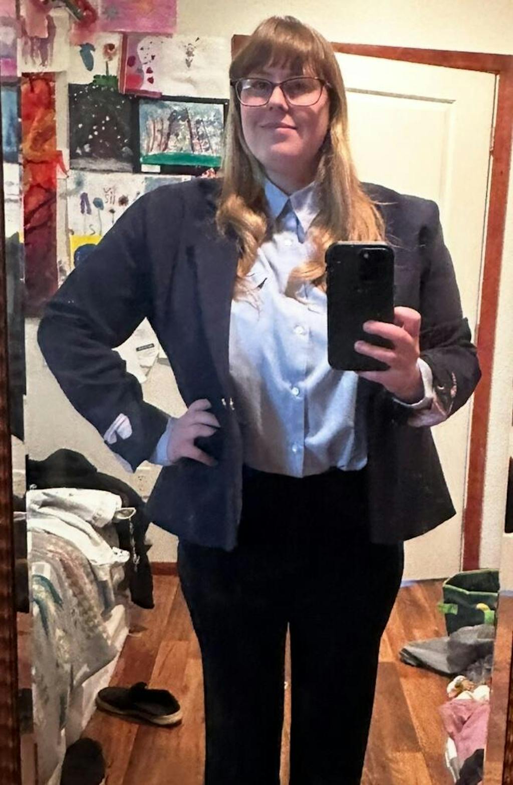 Navy Blue Women's Blazer | Real Inside Pockets | Women's Workwear – PWR WMN