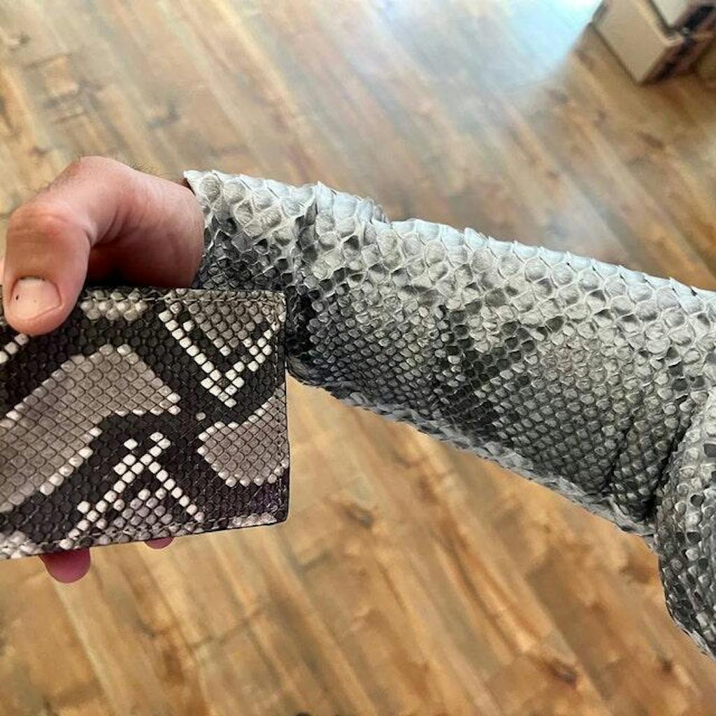 Quilted Python Snakeskin Leather Jacket