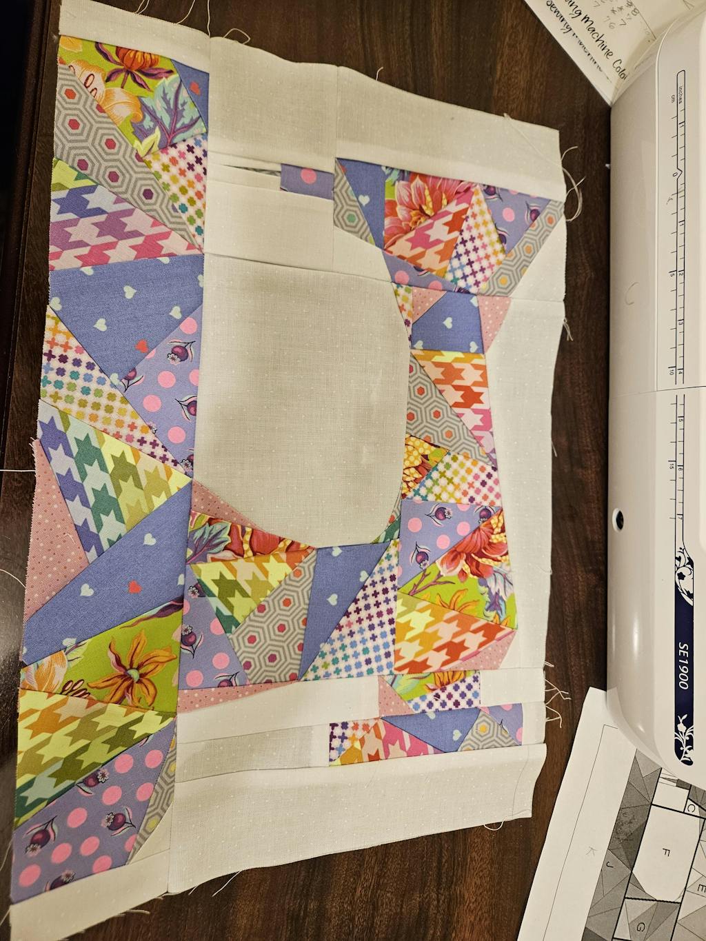 Geometric Sewing Machine Paper Pieced Pattern – Quiet Play Designs