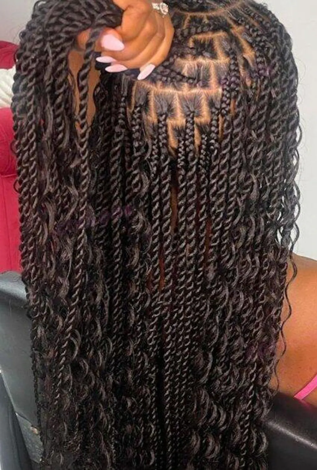 QVR Knotless Boho Island Twists with 100% Human Hair Curls – QVR Hair