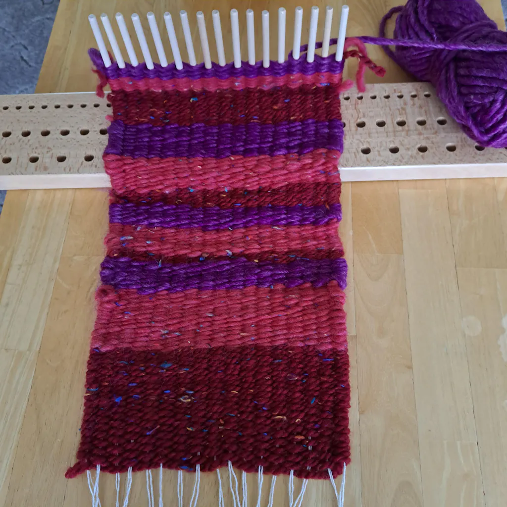 Large Adjustable Peg Loom - 3 Rows of Holes - 90cm Length