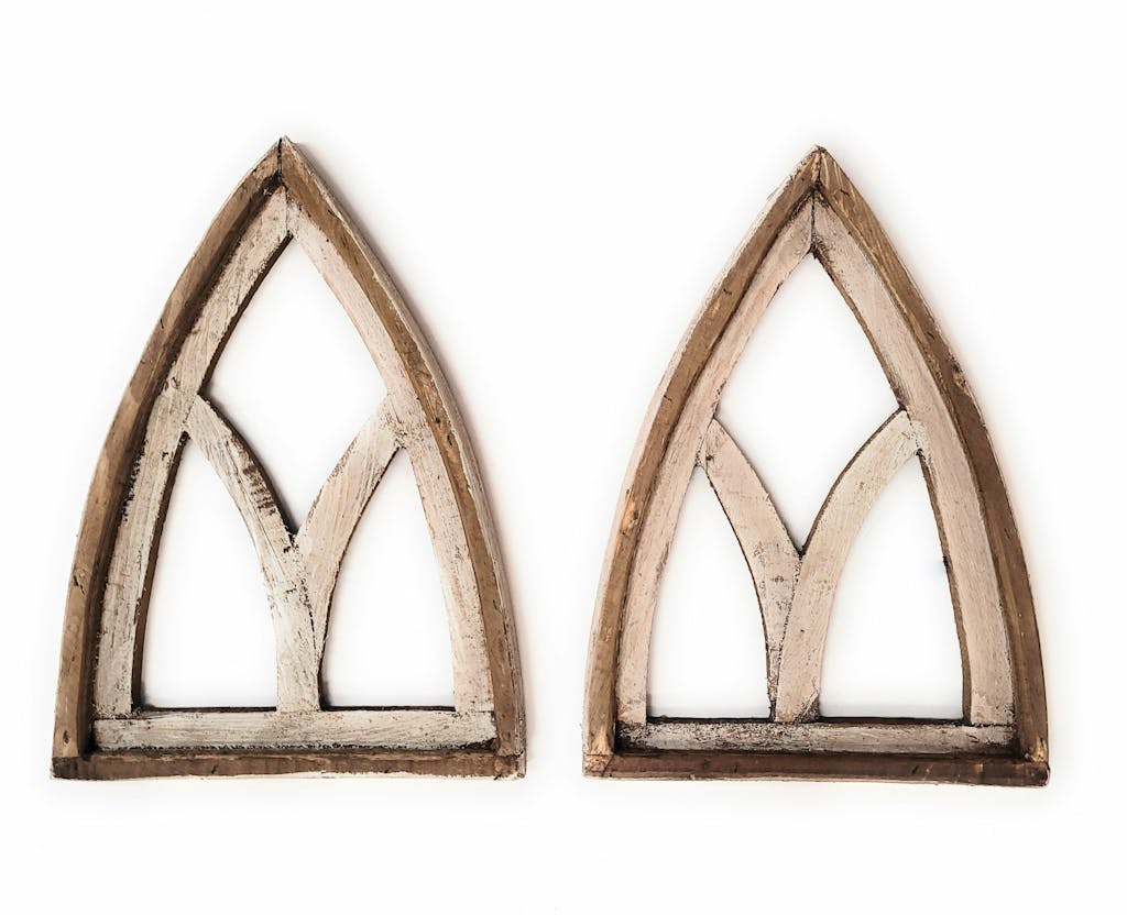Mini Cathedral Wood Window Set - Modern Farmhouse Décor