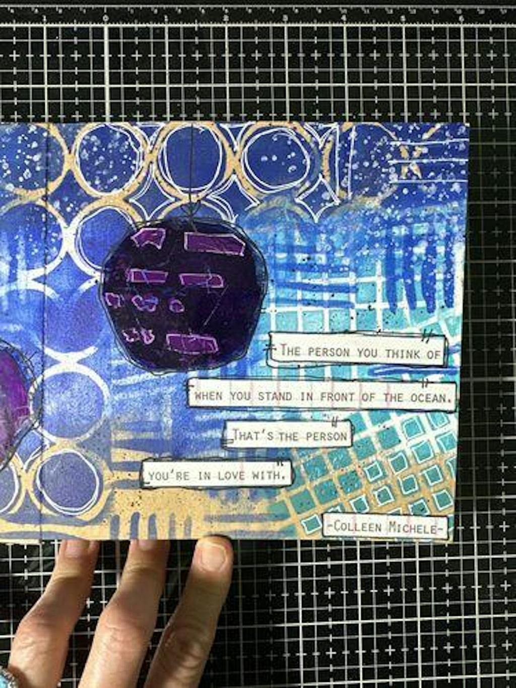 Dina Wakley Media Stencil Coaster 1