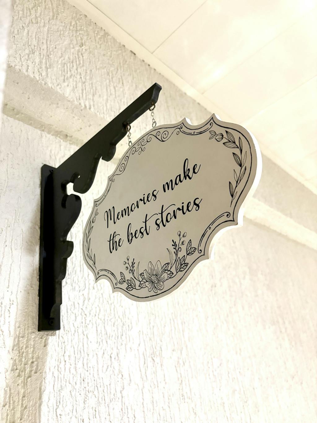 Handpainted Hanging Name plate - Ivory Victorian with Graphite Black ...