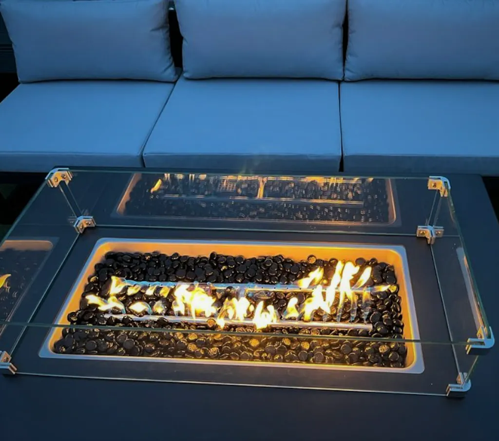 Cheltenham Aluminium 8 Seater Sofa Set Including Fire Pit Table ...