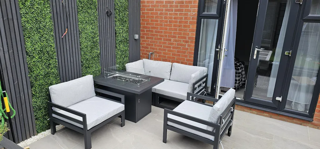 Cheltenham Aluminium 8 Seater Sofa Set Including Fire Pit Table ...