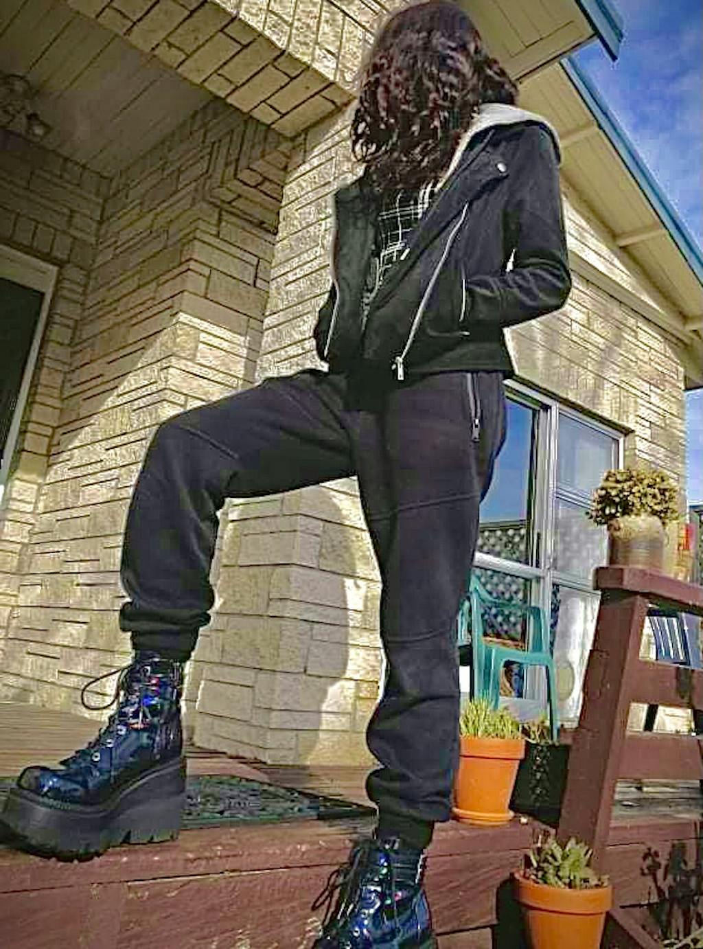 Demonia Holographic Black Stacked Platform Ankle Boots – Rave Wonderland