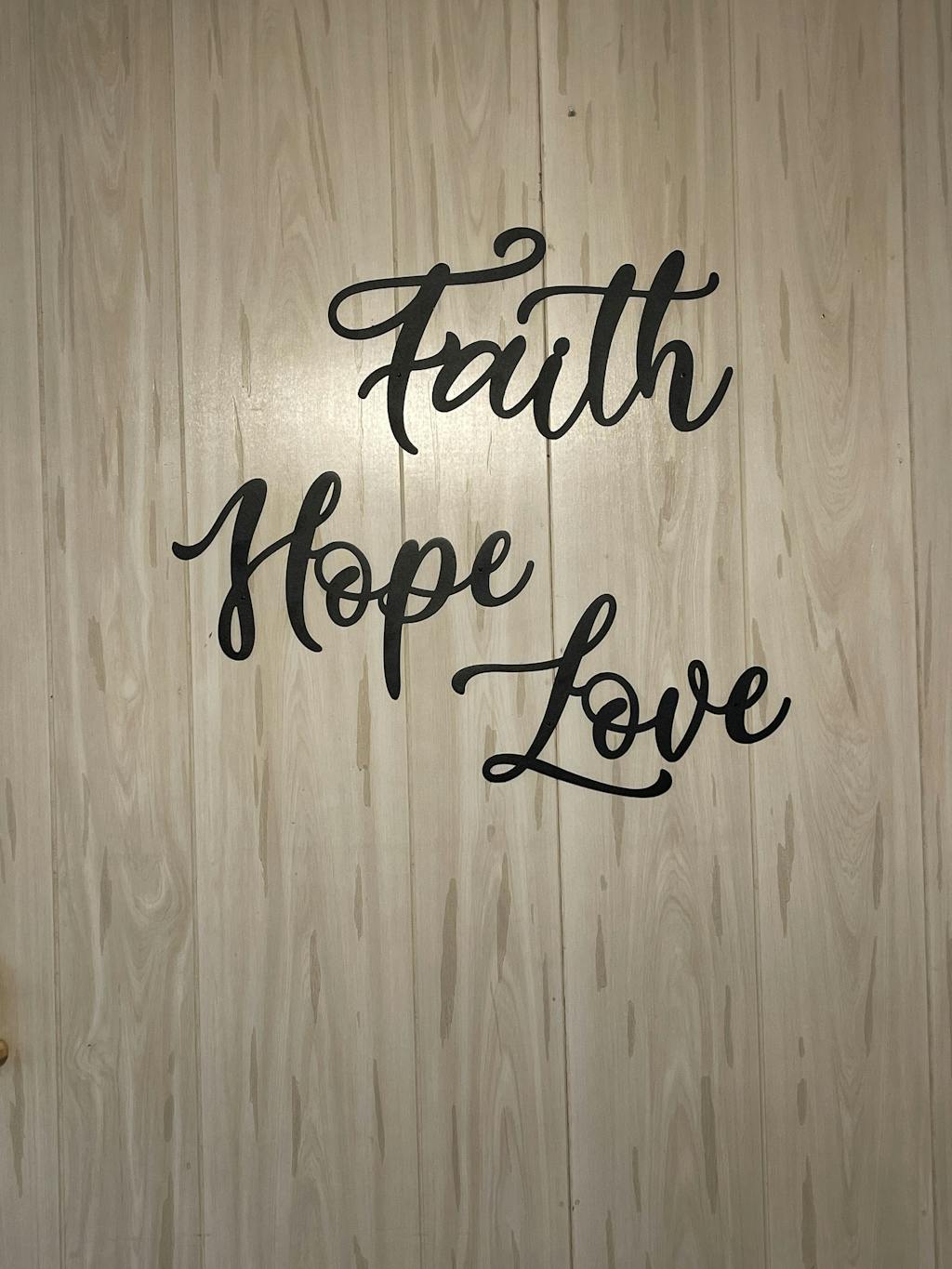 Apartment Decoration Ideas: Faith Hope Love Wall Art Cursive Display ...