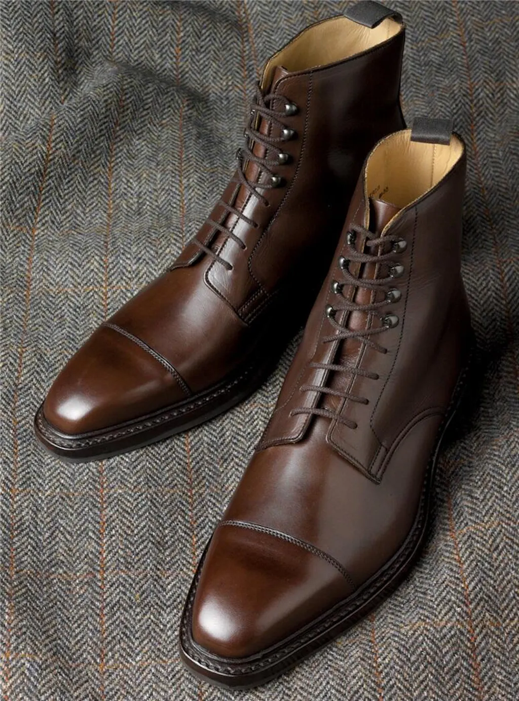 Handmade Men Brown Lace Up Ankle Leather Boots, Mens Boot, Leather Boot ...