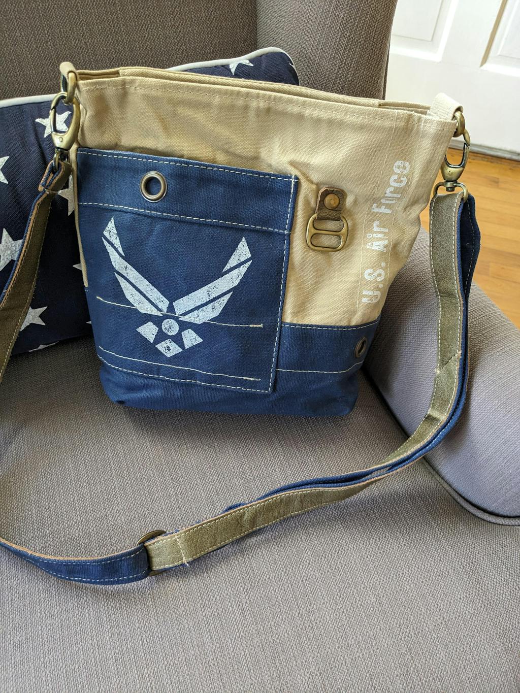 US Army Repurposed Sustainable Military Canvas Crossbody Bag ~ Ready t ...