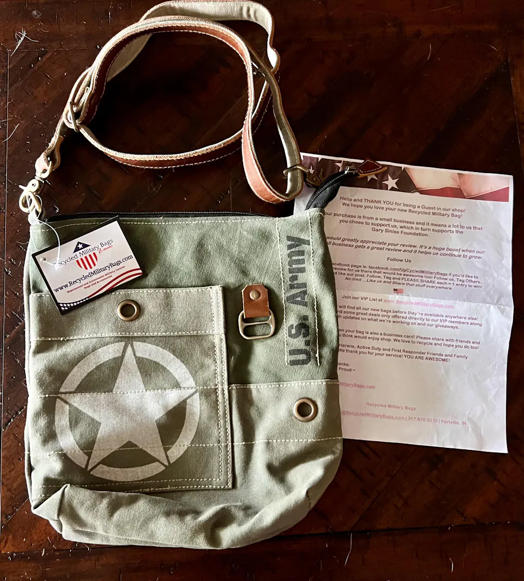 US Army Repurposed Sustainable Military Canvas Crossbody Bag ~ Ready t ...