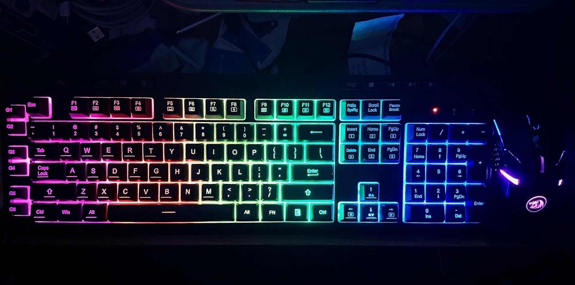 Redragon K512 SHIVA RGB Membrane Gaming Keyboard with Multimedia Keys ...