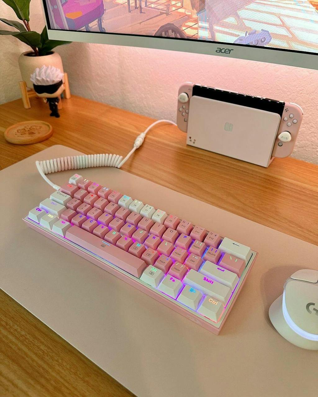 Redragon FIZZ K617 60 Pink Mechanical Gaming keyboard – Redragonshop