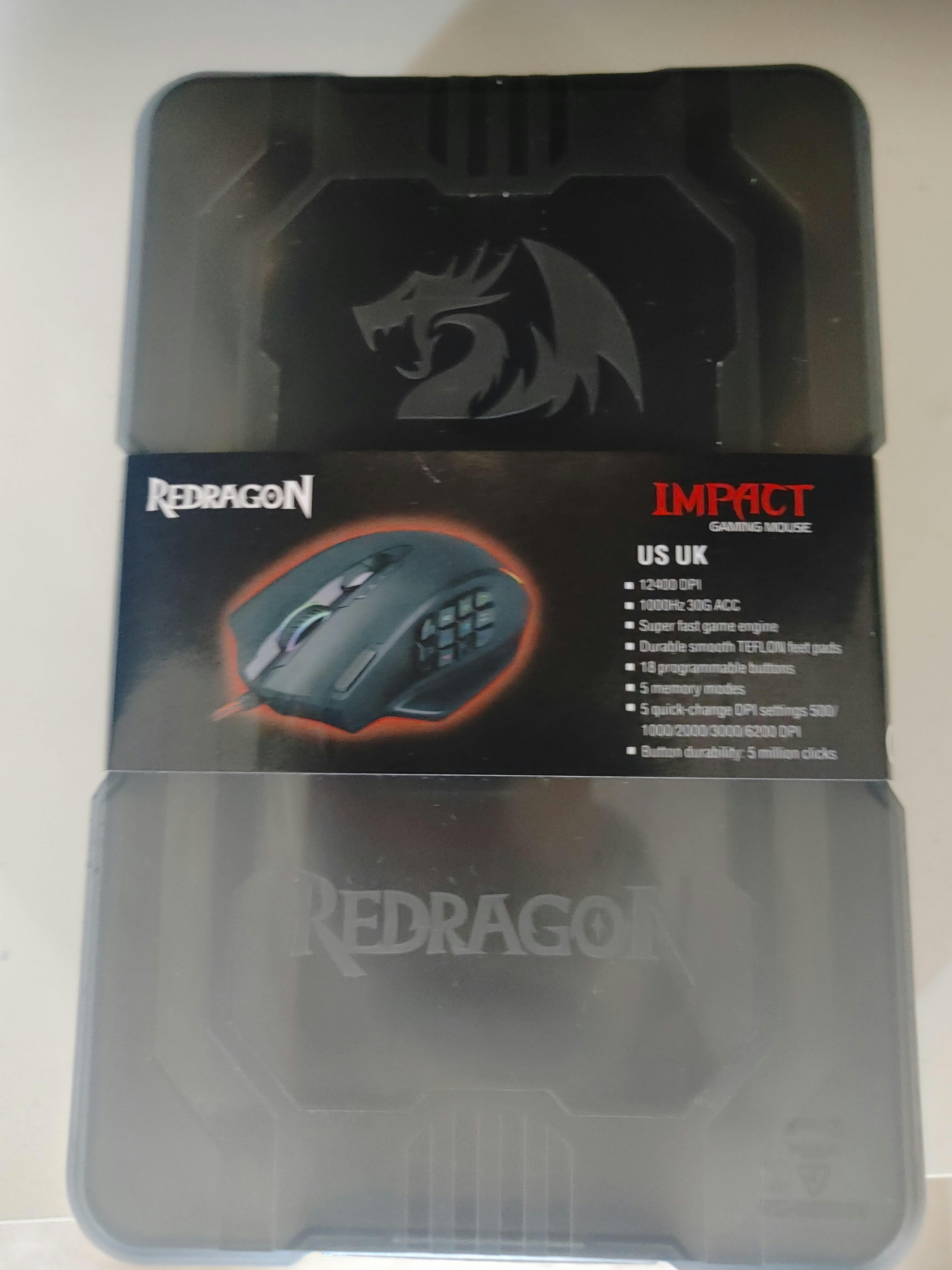 Redragon Impact M908 RGB MMO Laser Wired Gaming Mouse with 12,400DPI ...