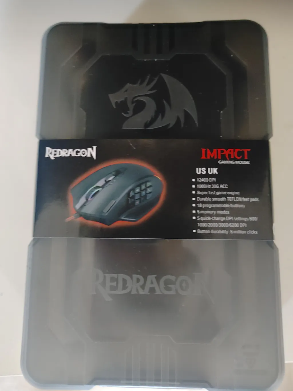 Redragon Impact M908 RGB MMO Laser Wired Gaming Mouse with 12,400DPI ...