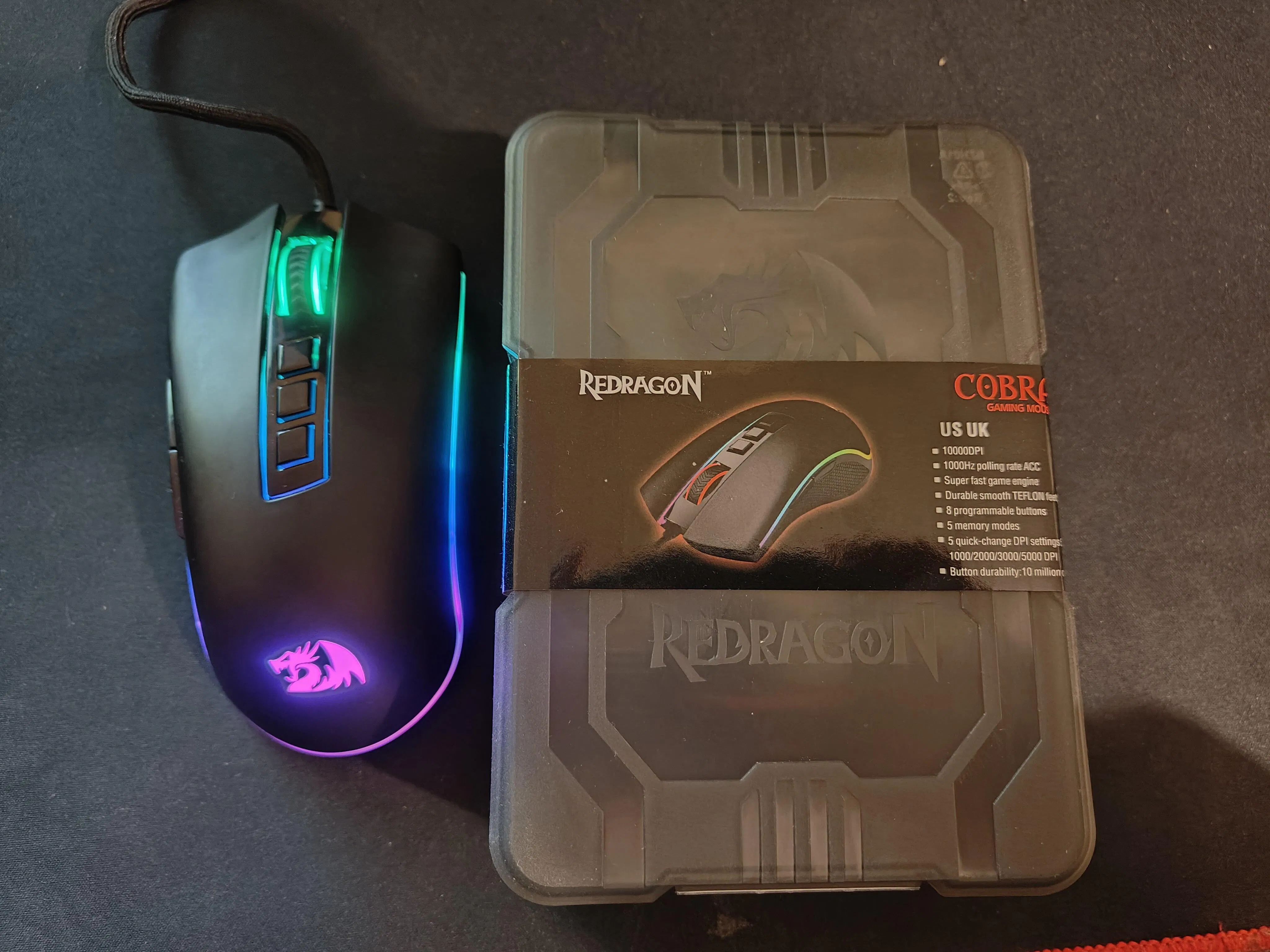 Redragon M711 COBRA RGB Gaming Mouse with 10,000 DPI & 7 Programmable ...