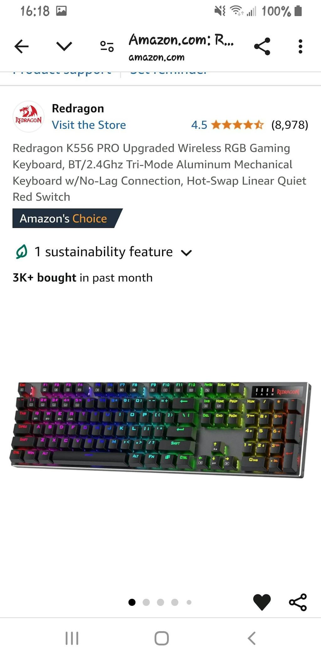 Redragon K556 PRO Upgraded Wireless Aluminum RGB Gaming Keyboard ...