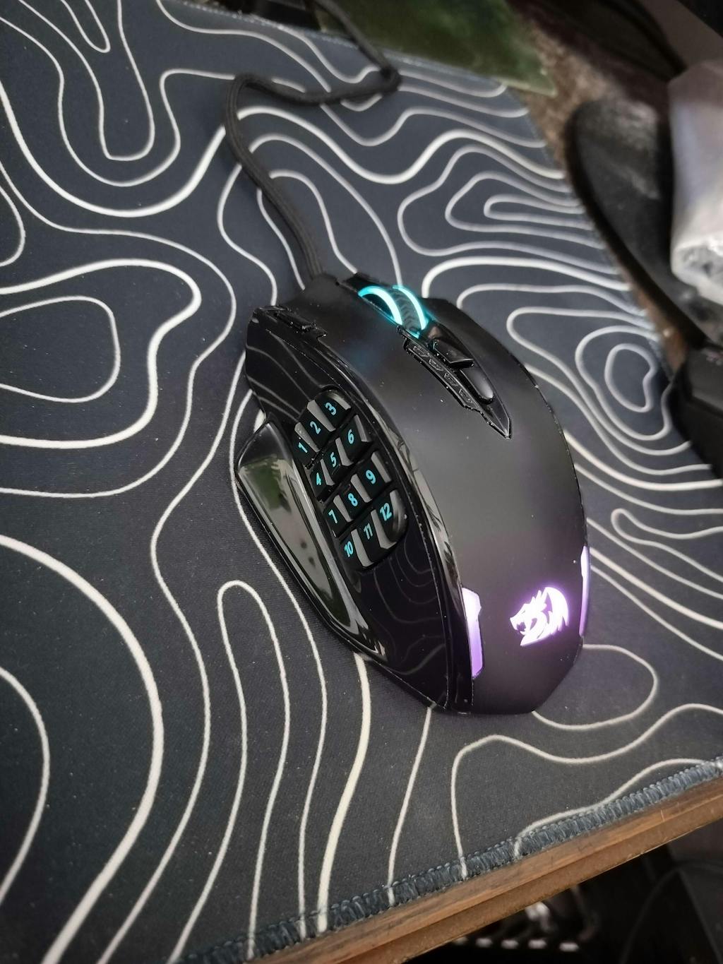 Redragon Impact M908 RGB MMO Laser Wired Gaming Mouse with 12,400DPI ...