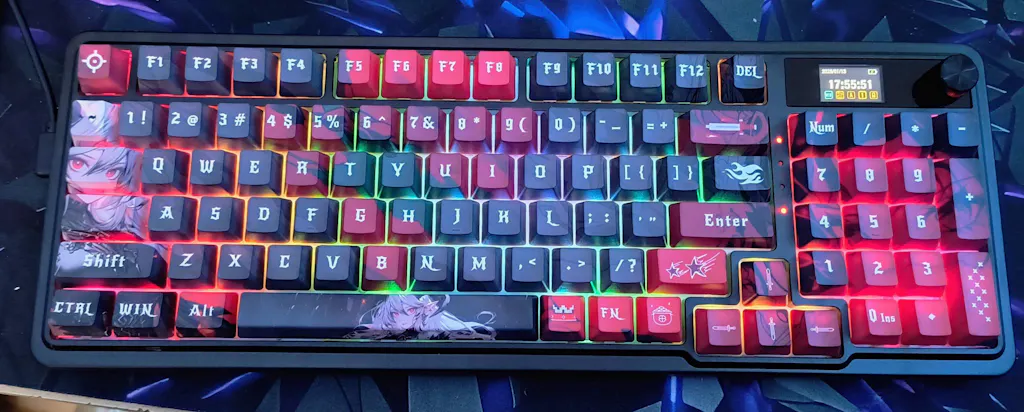 Redragon ARTEMIS K719 PRO 96% Anime Keyboard w/Smart Display & Knob ...