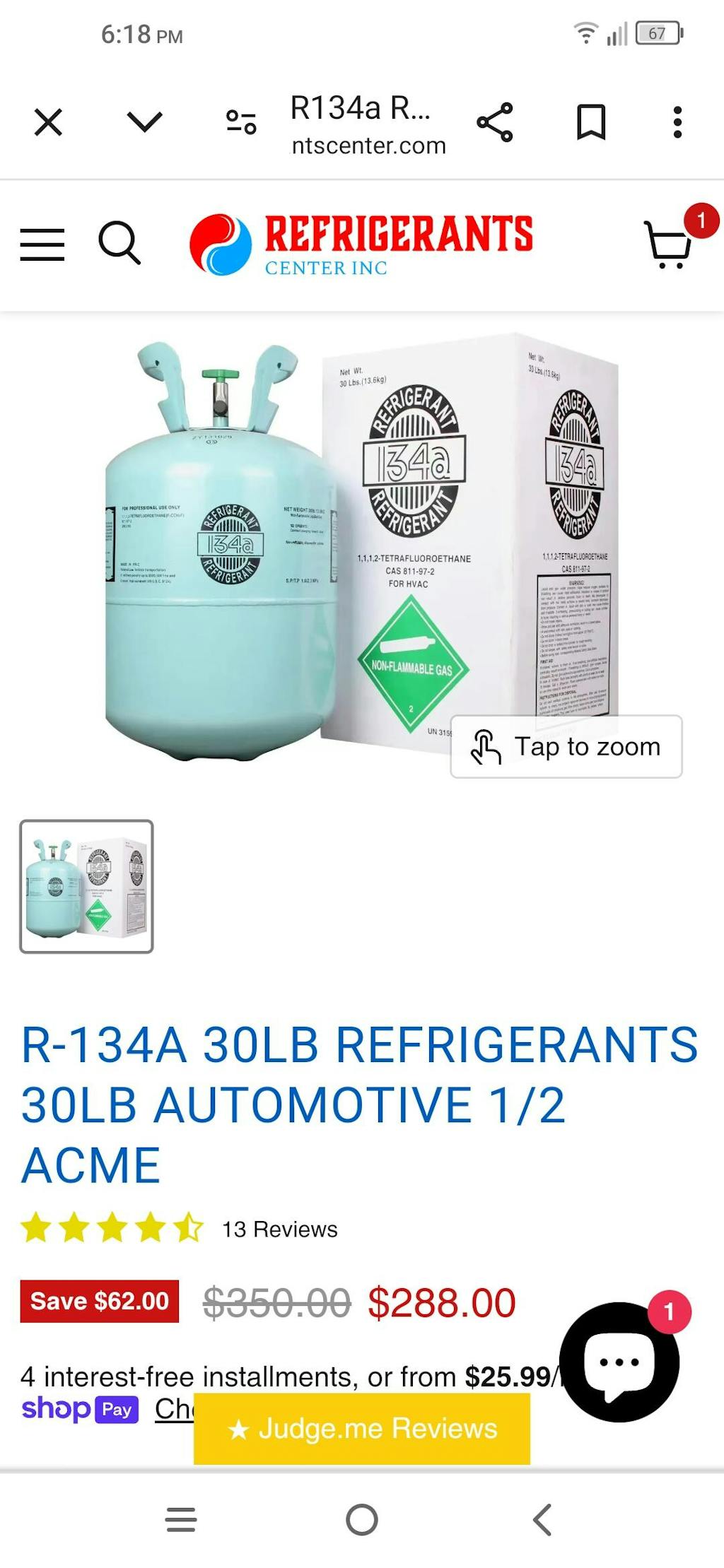 Chemours R134a Refrigerant - Refrigerants Center, inc