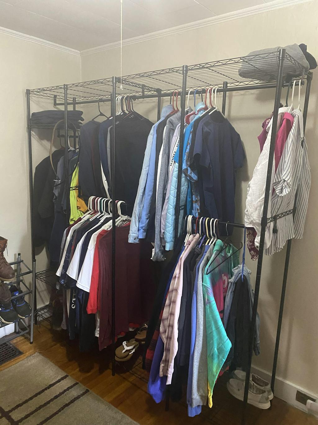 Raybee 76"W Portable Freestanding Adjustable Closet Rack,990lbs,Black ...
