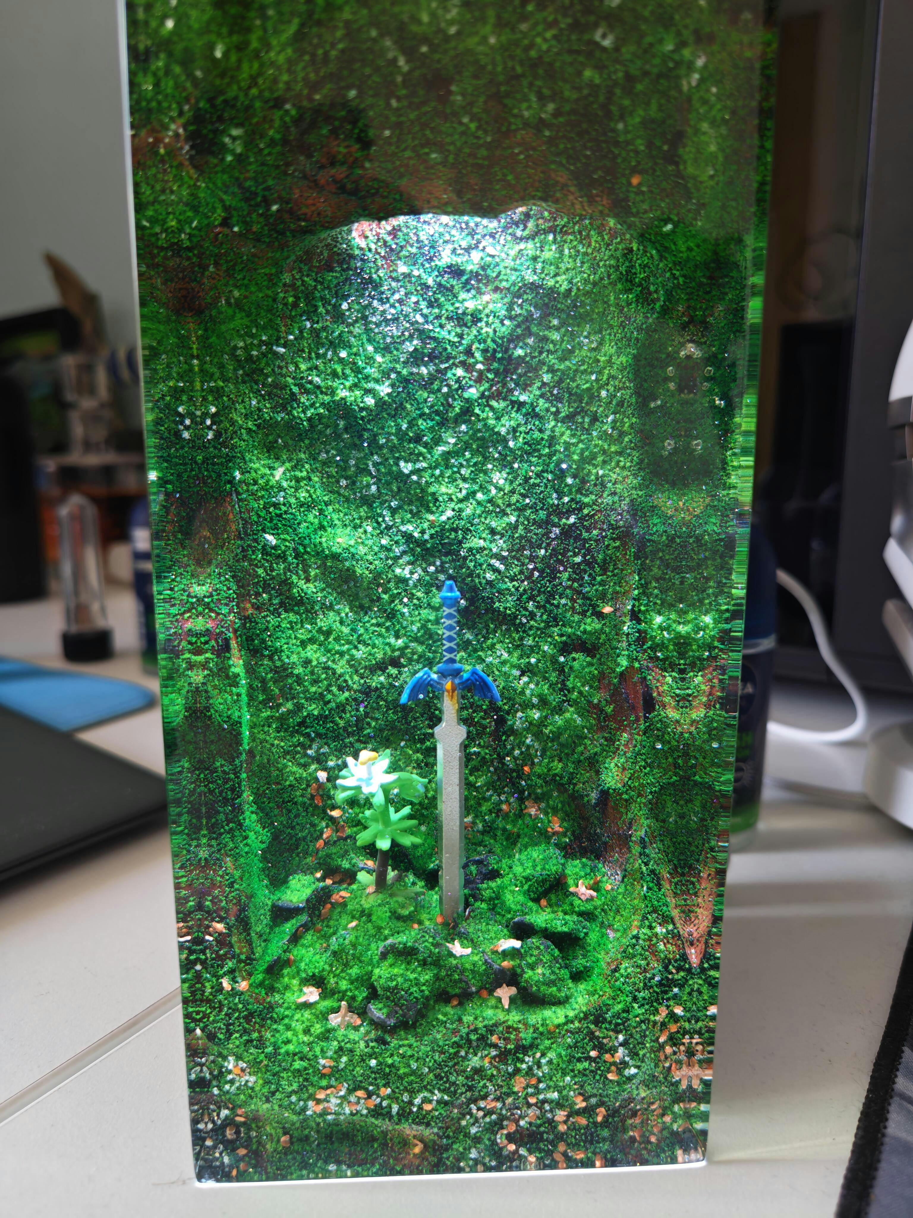 LoZ / TOTK / BOTW Master Sword with Silent Princess Flower Resin Wood ...