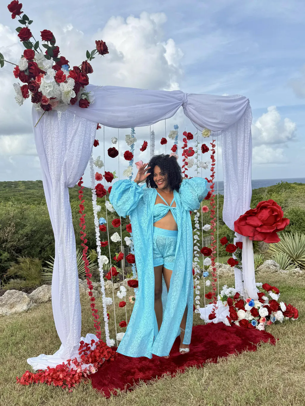 KAYSI KAFTAN ROBE SET - BLUE – Rhea Imani