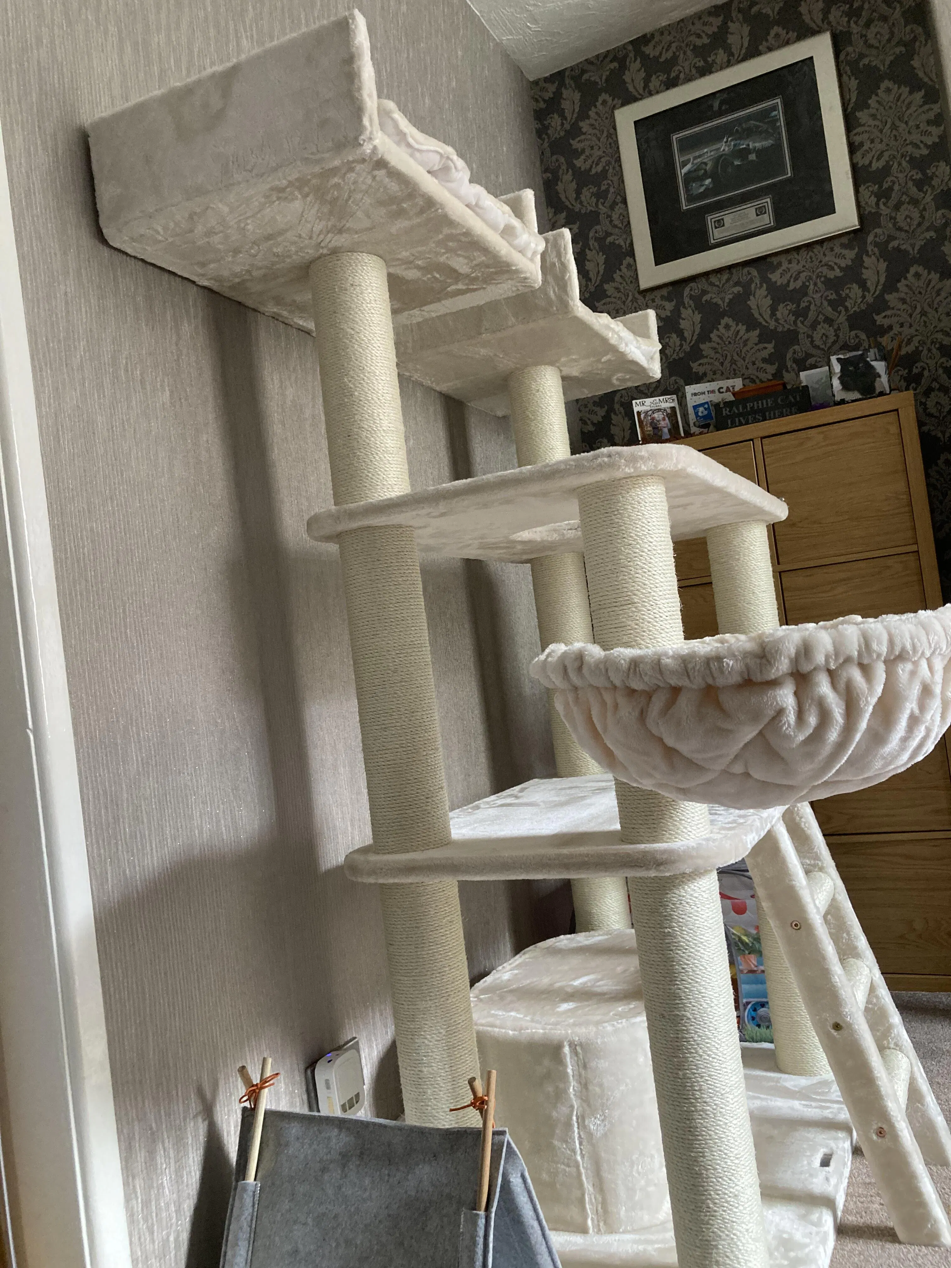 Cat Tree for large cats Corner Cat XXL (Light Grey) - CatTreeKing USA