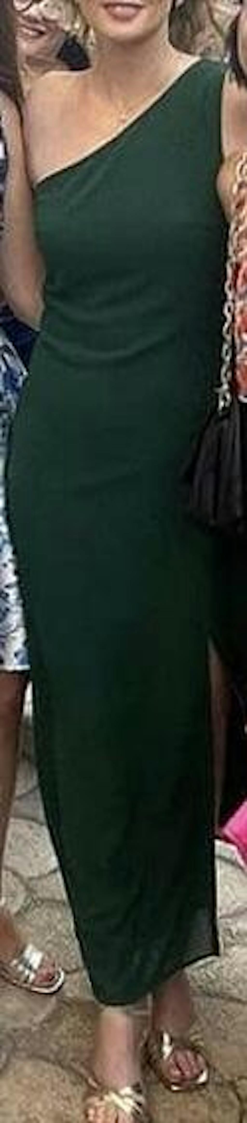 Green One Shoulder Sleeveless Maxi Dress - Women's Casual Sleeveless ...