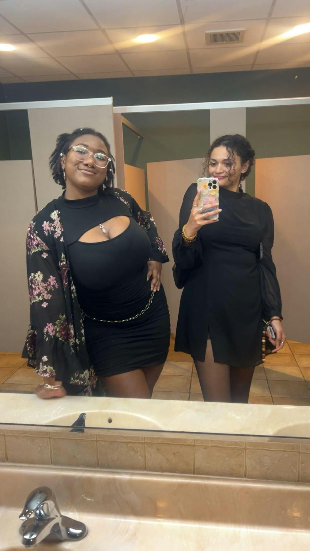 The Black Stand Collar Sheer Slit Mini Dress - Slit Long Sleeve Sheer A ...