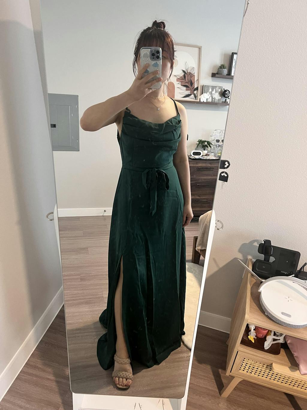 Green Cowl Neck Cutout Back Maxi Dress & Reviews - Navy - Dresses | RIHOAS
