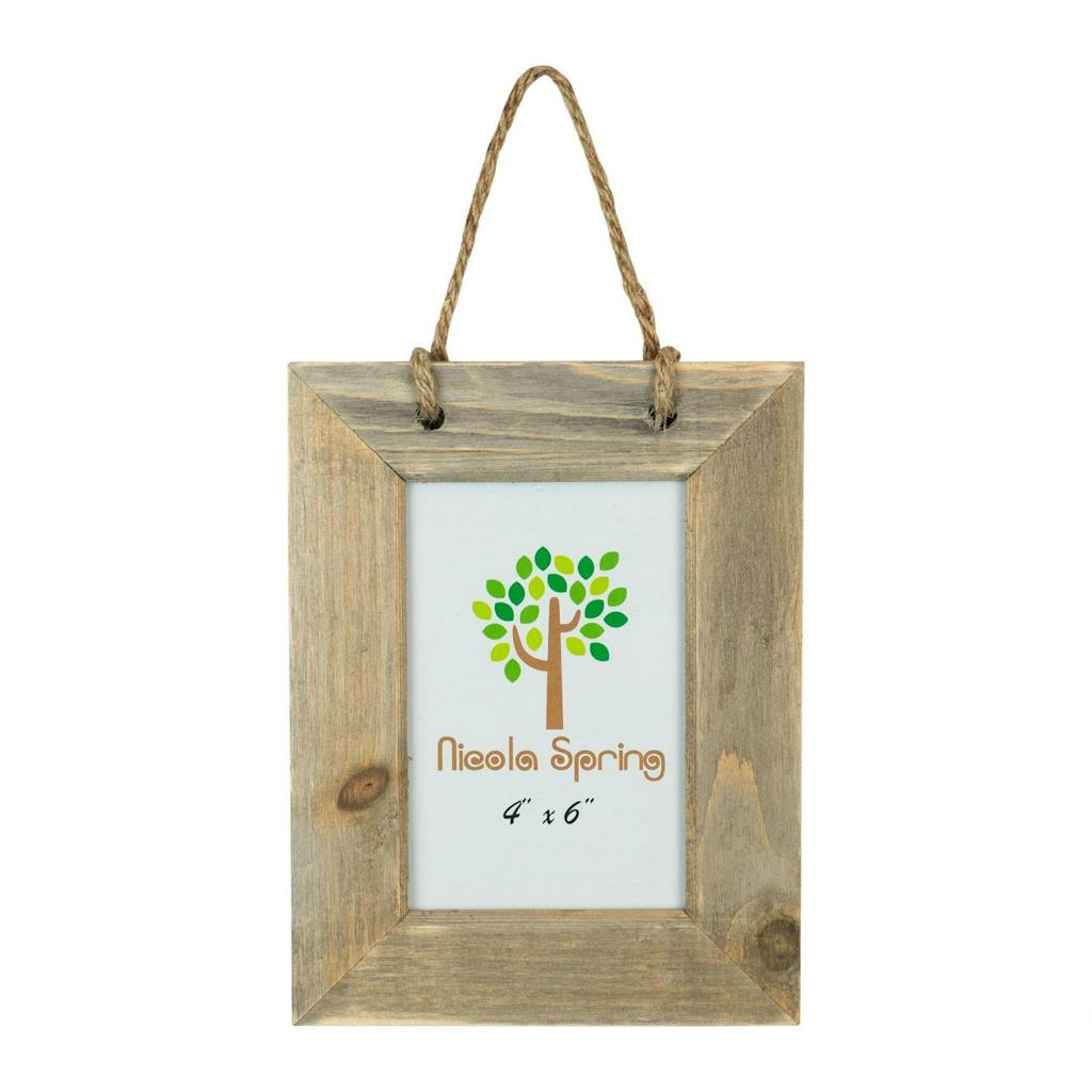 4" x 6" Natural Wooden Hanging Photo Frame - By Nicola Spring | Rinkit.com