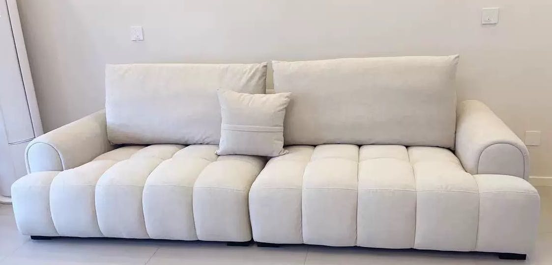 Delilah Violet Three Seater Corner Sofa, Cream – Rit Concept